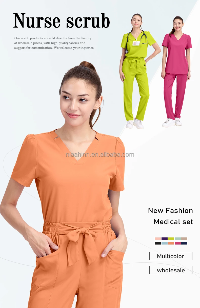 Professional Hospital Uniform Surgical Uniforms Nursing Sets Polyester ...