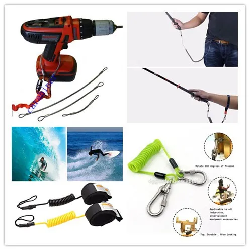 Retractable Vinyl Coated Stainless Steel Coiled Cable Safety Tool ...