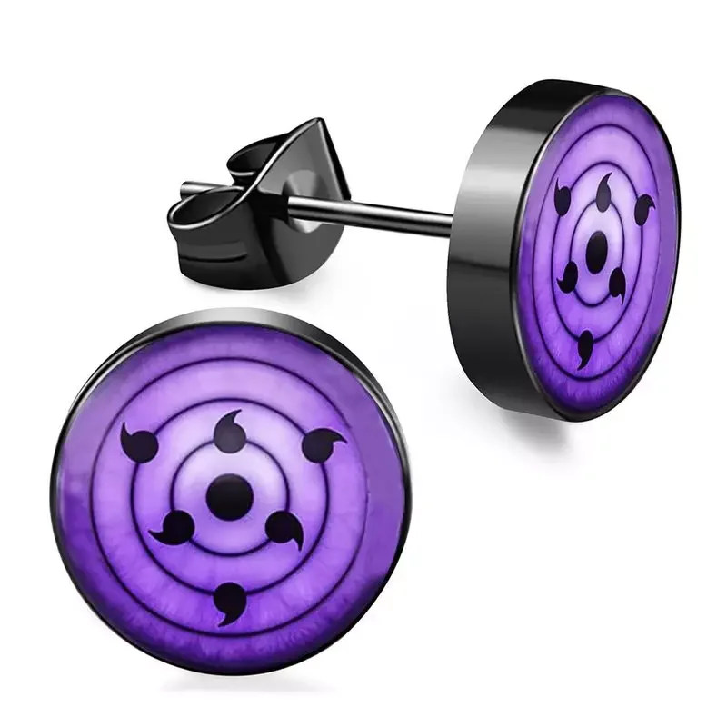 Narutos Sharingan Earrings 8mm Stainless Steel Earrings Japanese Anime ...