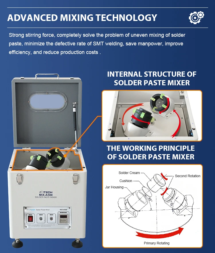 MIX-A500 Solder Paste Mixer Machine - High-Speed Deaeration Mixer for ...