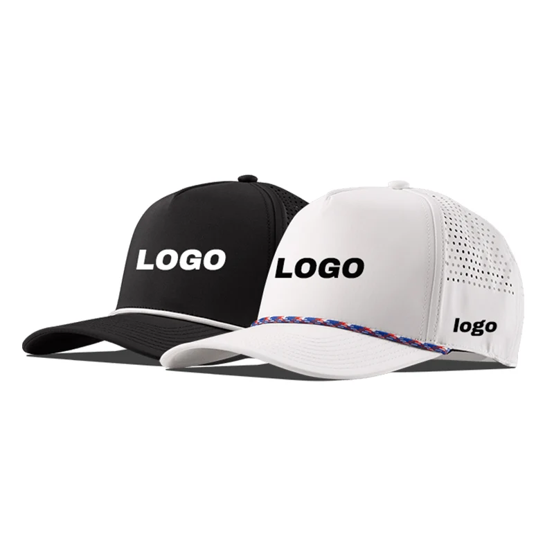Curved Brim Laser Cutting Hole Perforated Hat Rope Golf Nylon Baseball ...