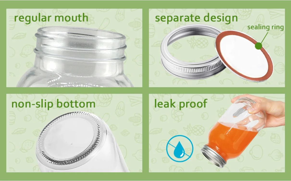 64 Oz Wide Mouth Mason Jars Half Gallon Mason Jars Large Canning Jars ...