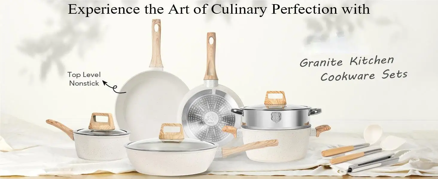 12 Pieces Complete Cookware Set - Non Stick & Sustainable