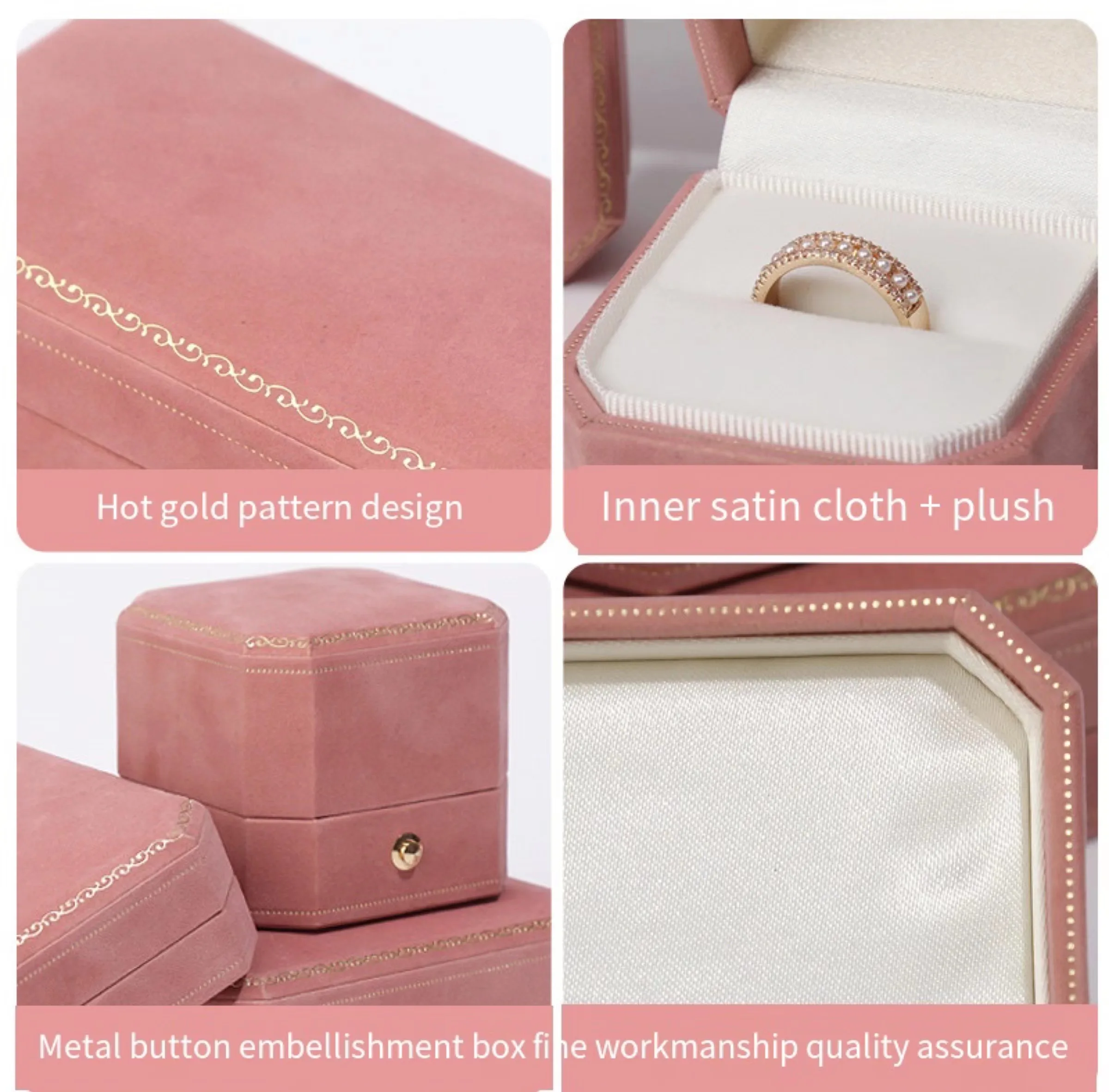 Luxury Wedding Gift Box Jewellery Pink Color Box Storage Jewellery Case ...