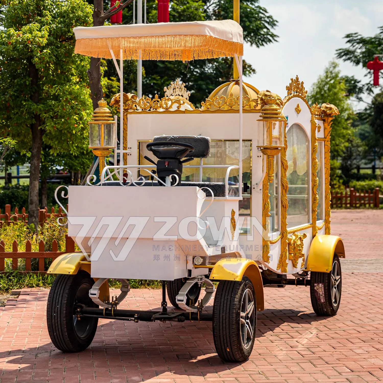 Victorian Design Gold Hearse Horse Drawn Carriage for Sale