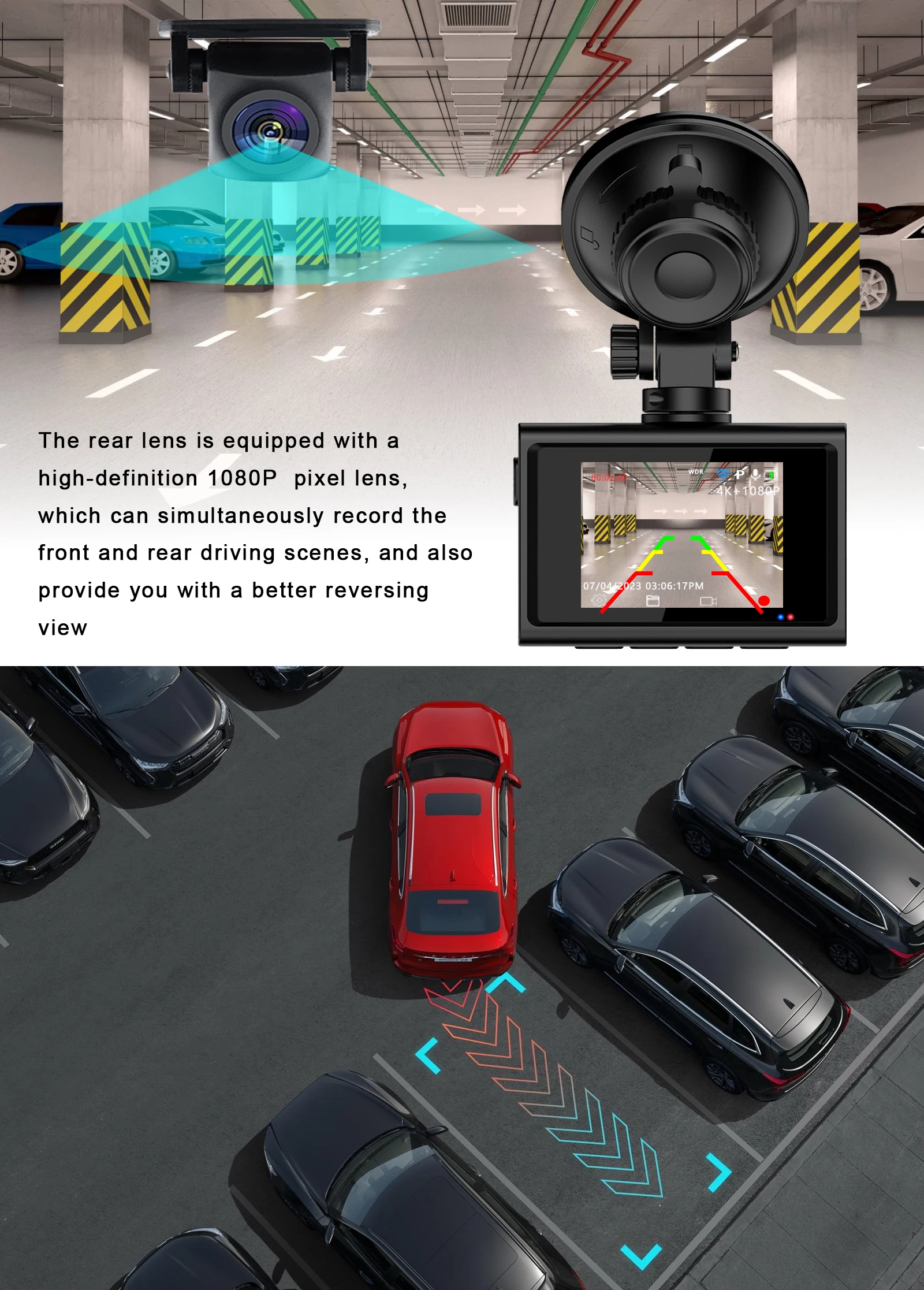 M500 HD 4K DASHCAM - Dual Lens Dash Camera with Night Vision