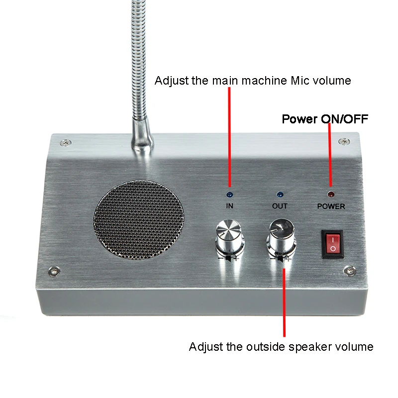 Dual Way Window Full Duplex Counter Intercom For Window System For Bank ...