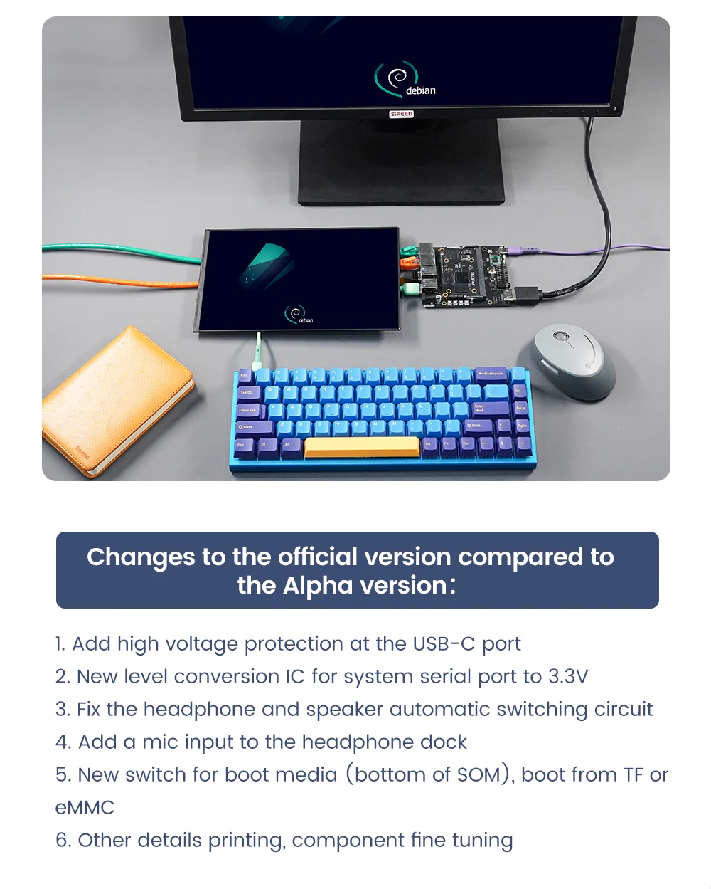 Sipeed LicheePi 4A Risc-V TH1520 Linux SBC Development Board 4TOPS NPU 50GFLOP GPU 16GB LPDDR4 ...