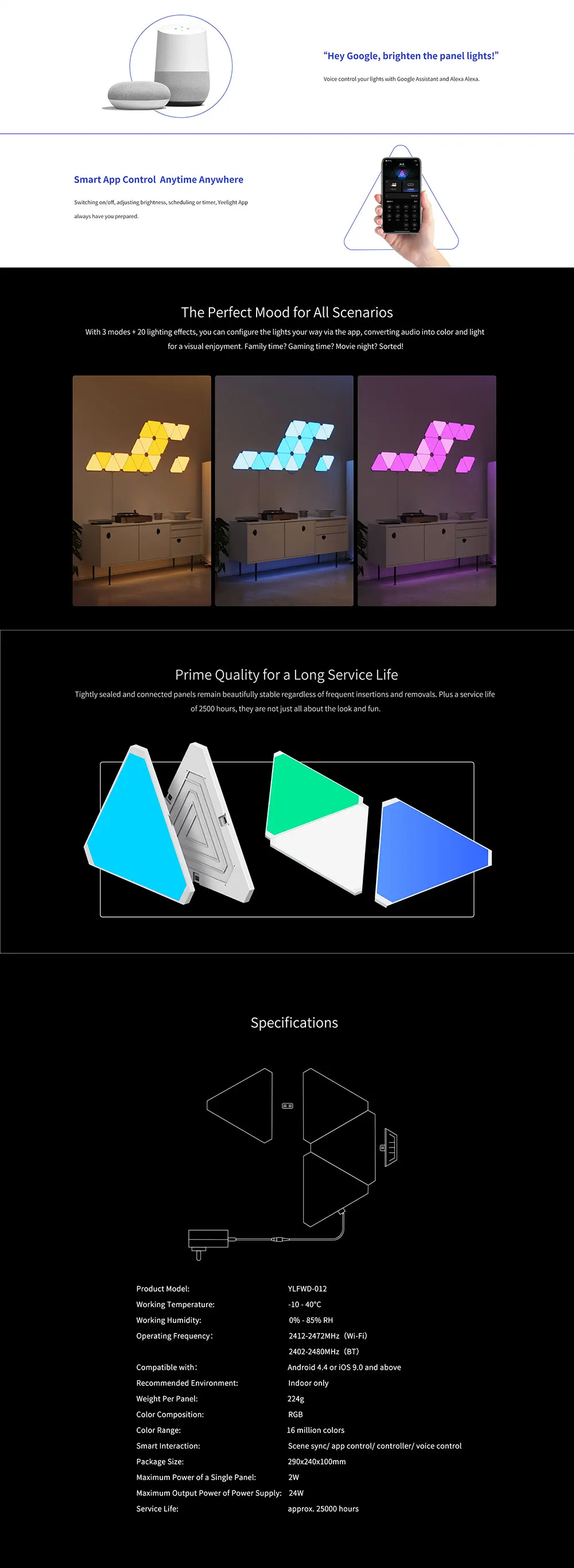 Triangle Lights Panels Led Smart Control Game Sync RGB Overwolf Voice ...