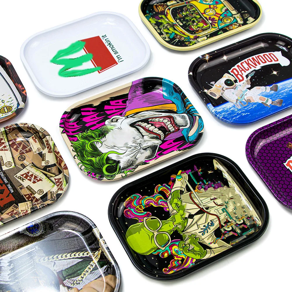 Unbreakable Rolling Tray Cute Blank Sublimation Metal Cigarette Rolling ...