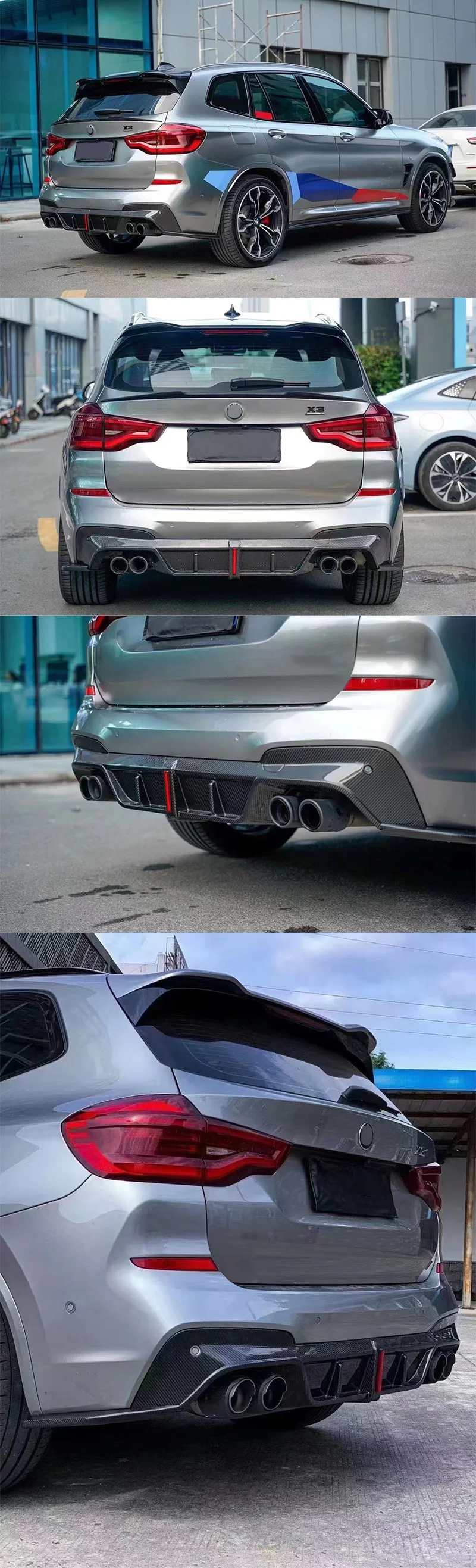 G01 X3 High Quality KB Style Carbon Fiber Rear Diffuser With Light Rear ...