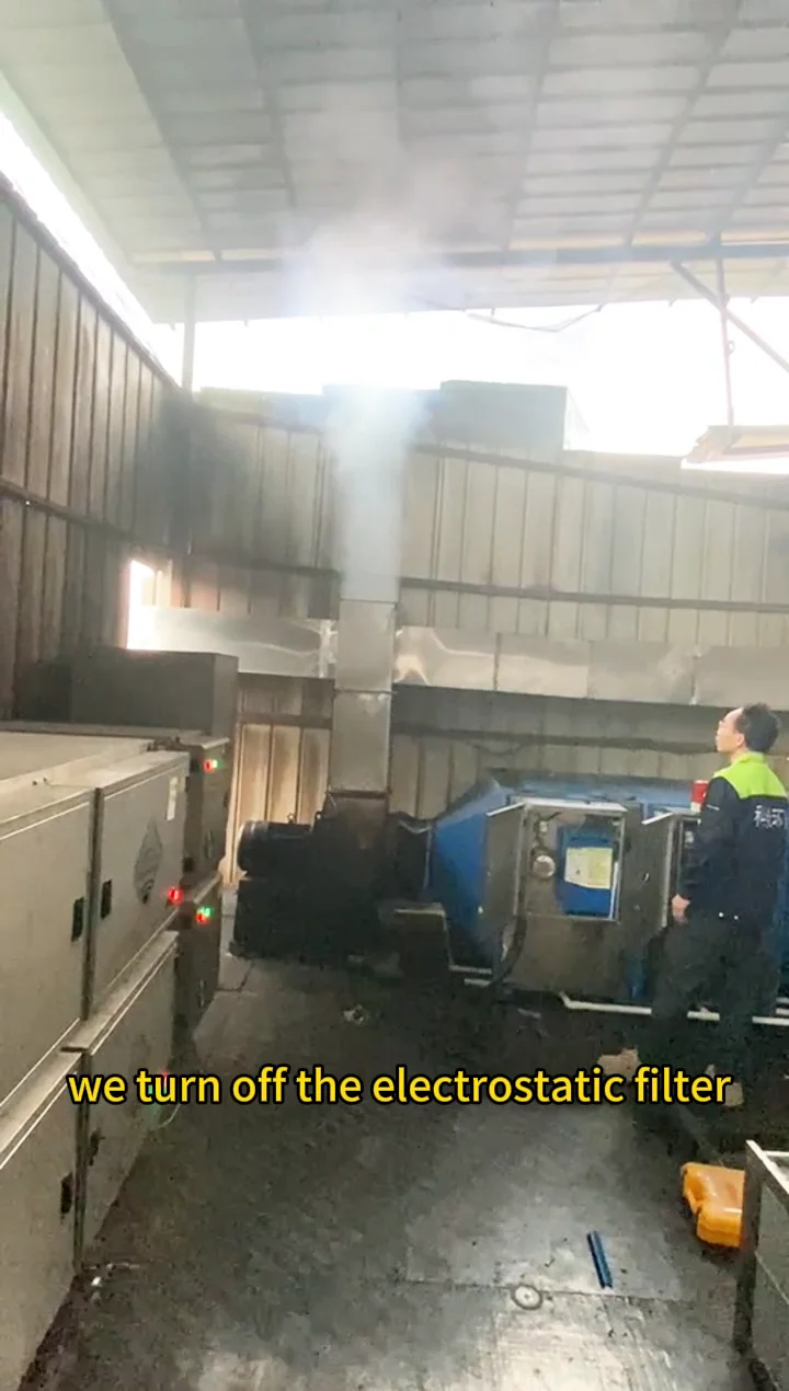 Electrostatic Air Cleaner Remove Smoke And Odor Vocs Exhaust Gas With Cyclone Spray Tower ...