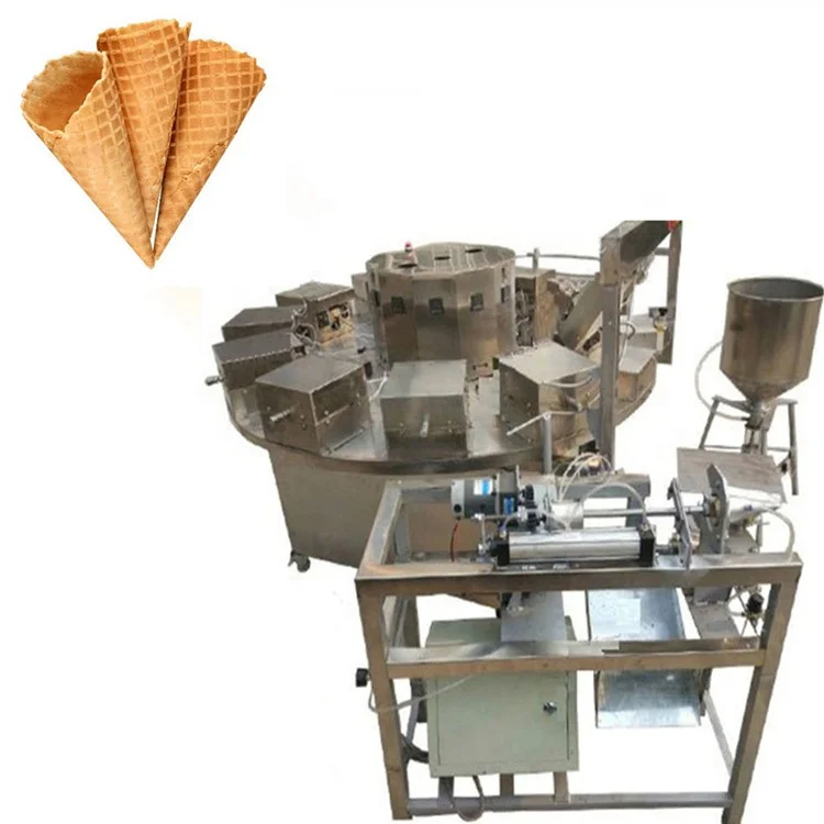 Small Icecreame Wafer Cone Waffer Biscuit Making Machine Sweet Waffle ...