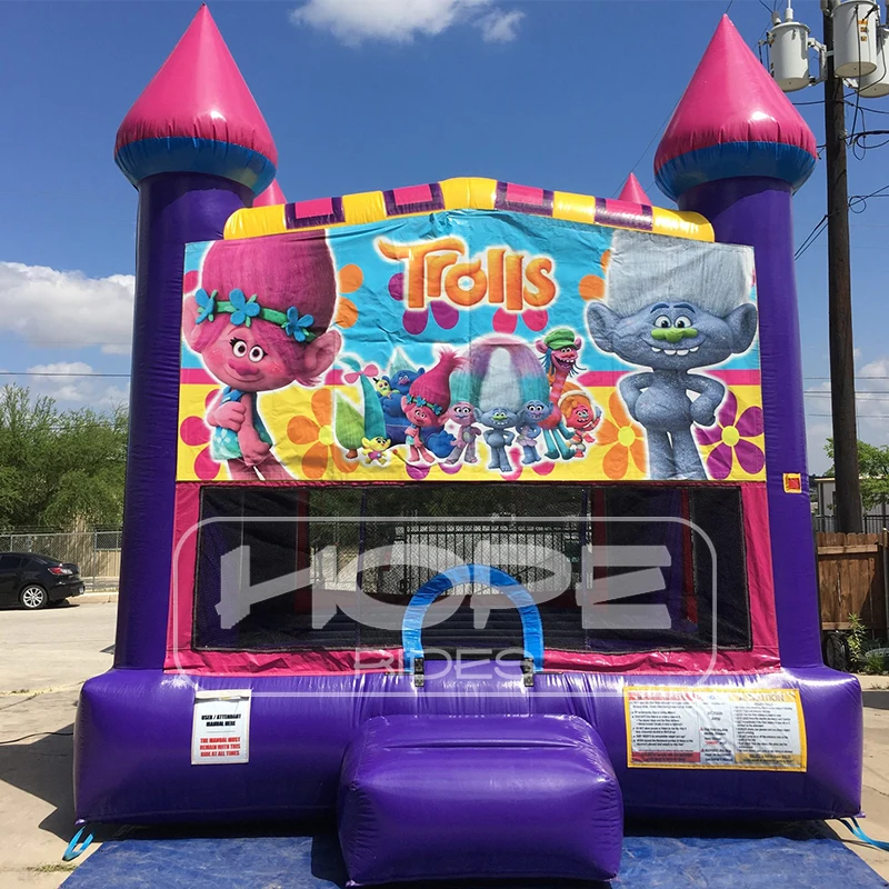 Commercial PVC classic inflatable bouncy jumping castle trolls art ...
