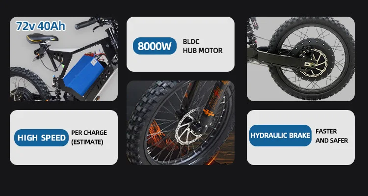 8000w Electric Bike - High Performance & Smart Features