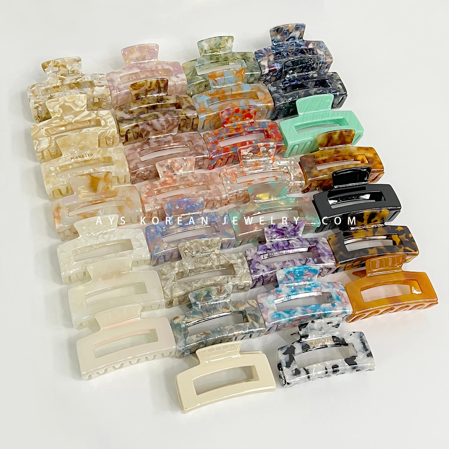 2022 Aiyisi New Color Chart Custom Logo Acetate Acrylic Hair Clip Claw ...