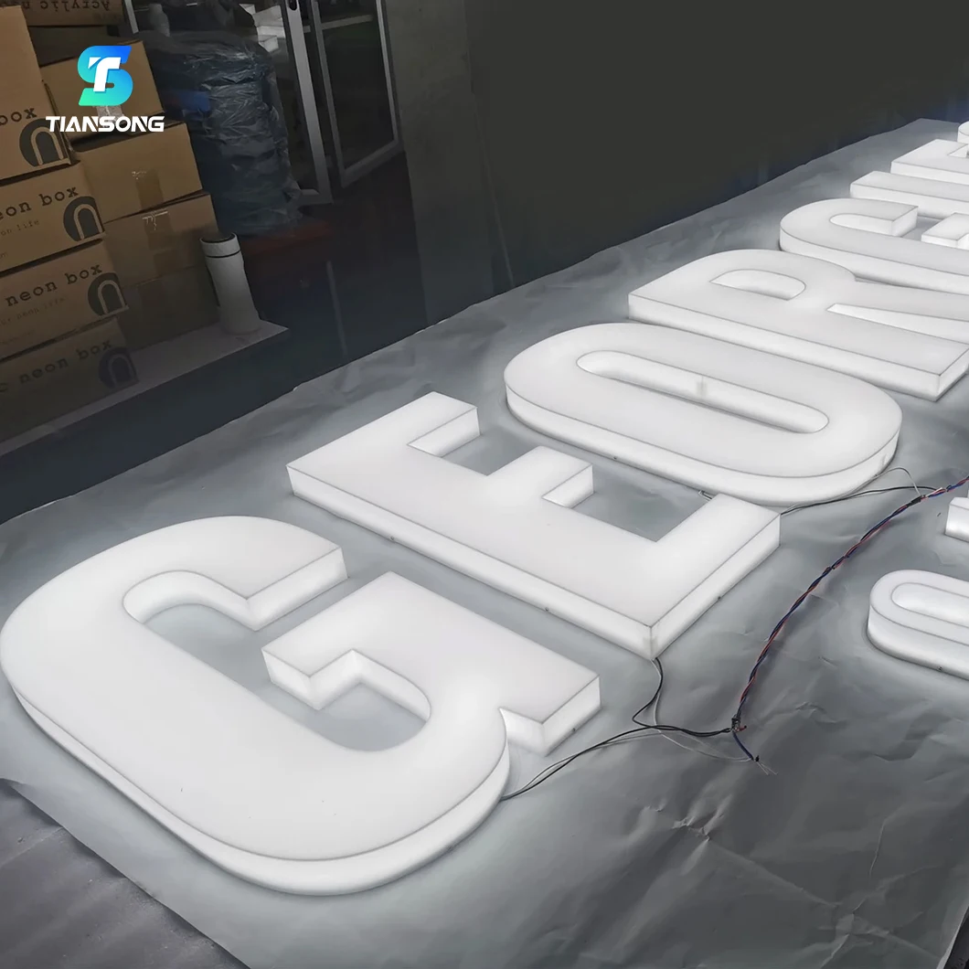 Clear Acrylic Whole Lit Led Logo Signs Letter Company Business Building ...