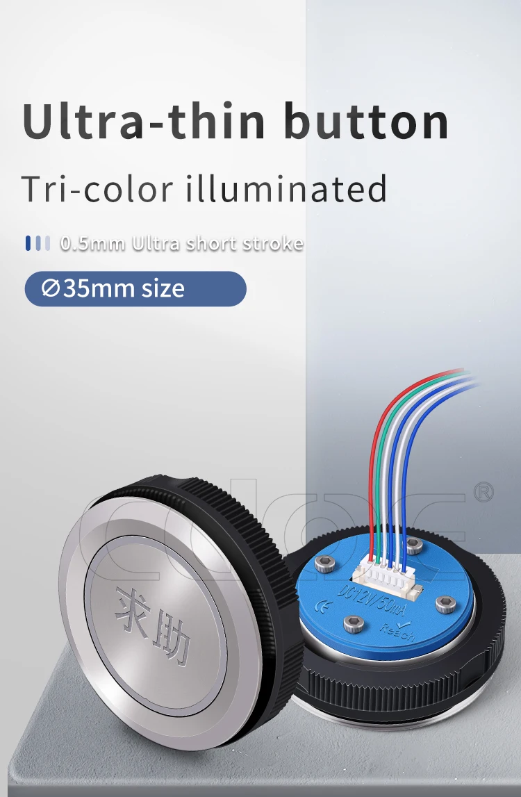 Ultra Thin Exit Sos 12v Led Touch Ring Illumination Stainless Steel ...