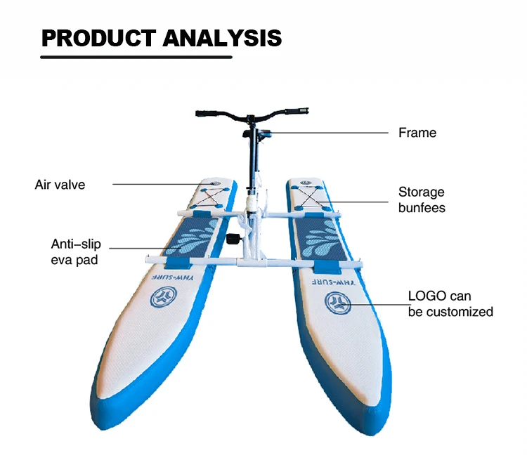 Custom Pvc Racing Inflatable Floating Waterbike Pedal Boats Hydrocycle ...
