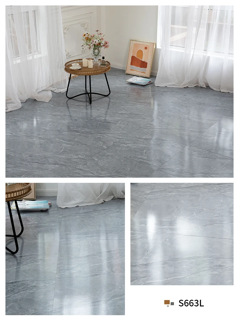 Shiny Laminate Flooring Stone Plastic Composite Glossy Marble Tile ...