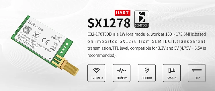 8km Long Range Lora Transmitter Receiver Module 170mhz Wireless Module ...