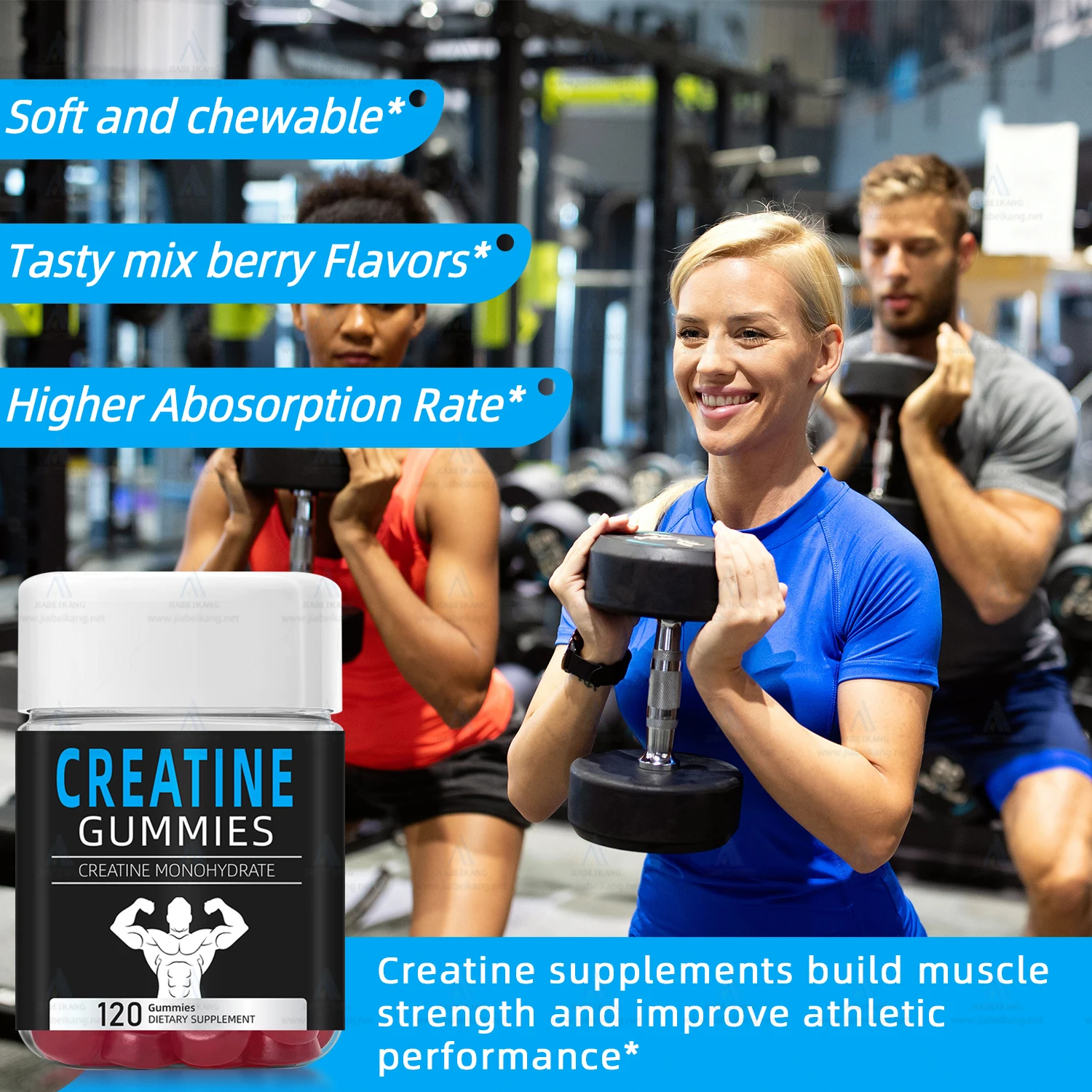 Customized Label Creatine Monohydrate Gummies Energy Body Shape ...