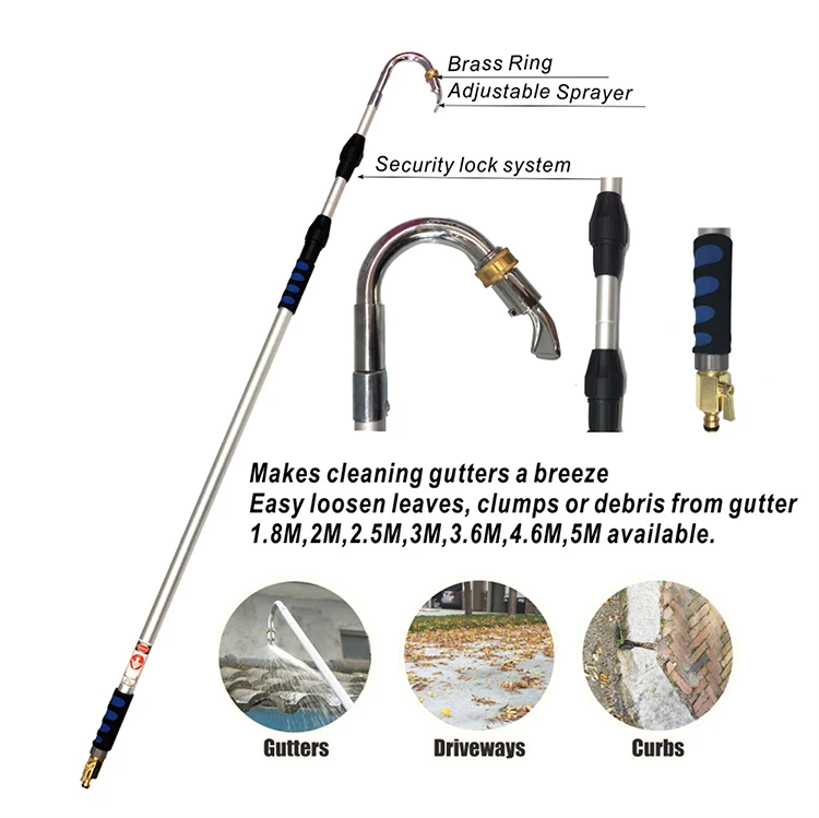 Extendable Telescopic Aluminum Garden Leaf Gutter Cleaner