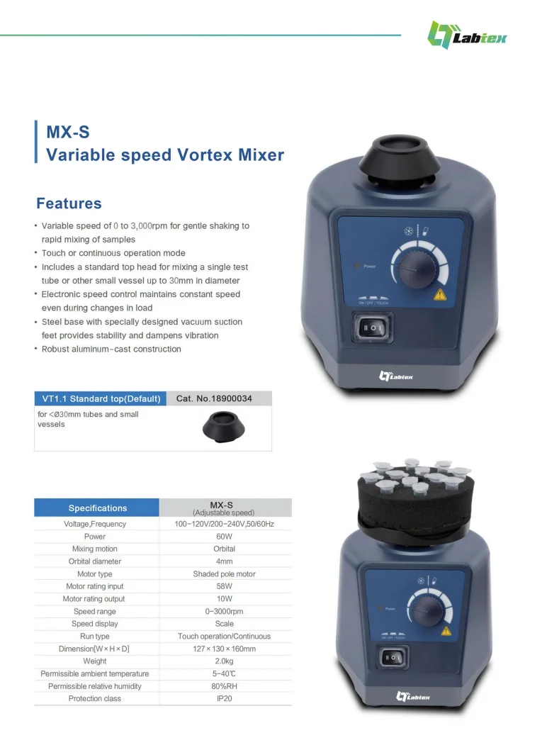 Labtex Mx-s Laboratory Vortex Mixer Variable 3000rpm Adjustable Mini ...