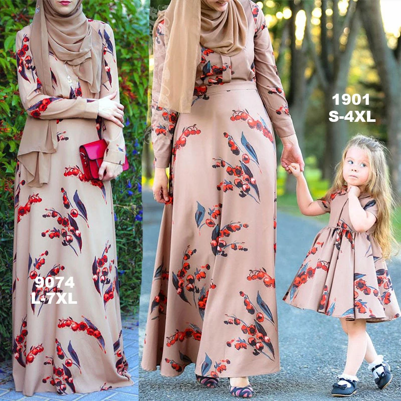 Fashion Abaya 2024 Middle East Muslim Turkey Saudi Hot Print Slim Plus ...