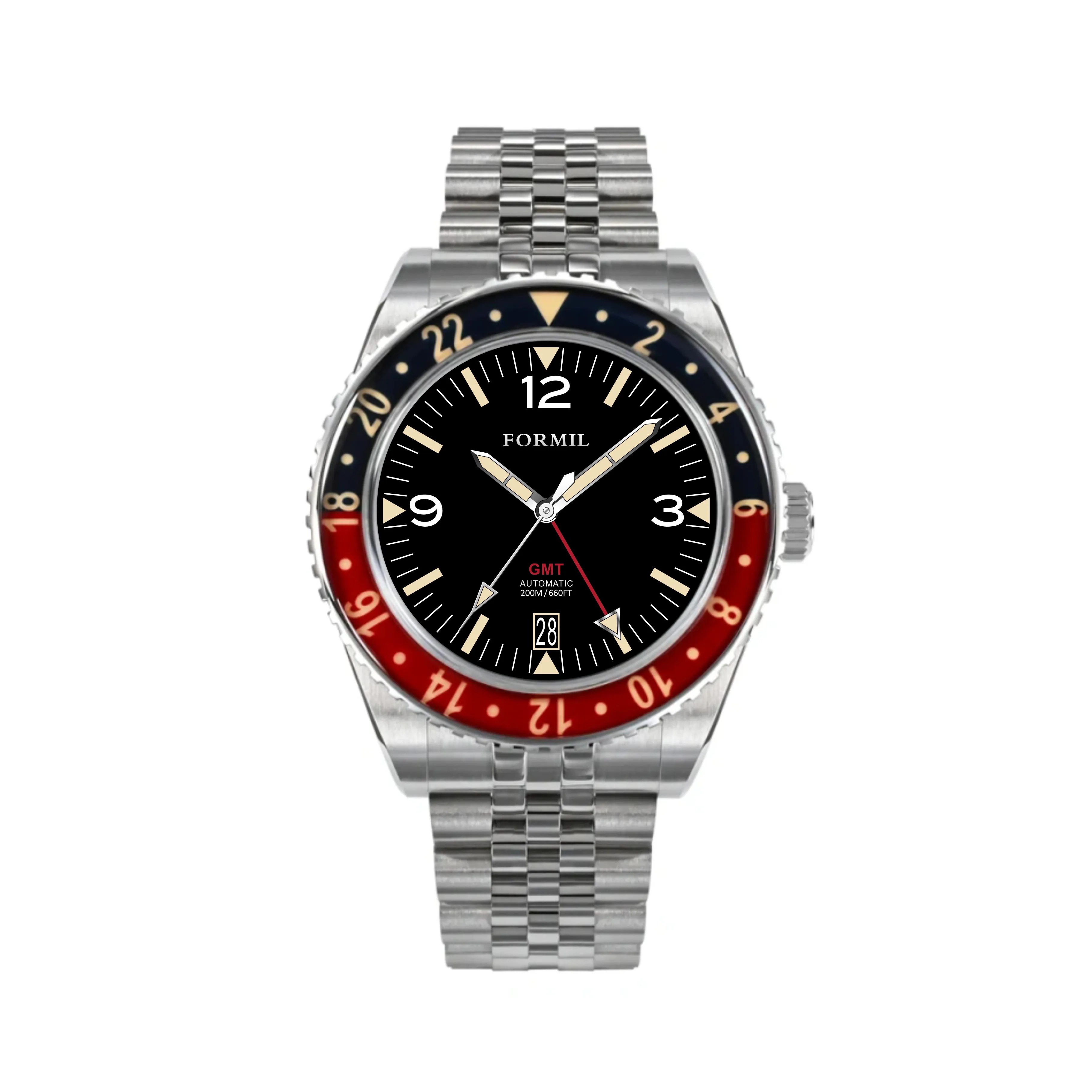 Luxury Automatic Diving Watch Rotating Ceramic Bezel NH34 GMT Movement ...