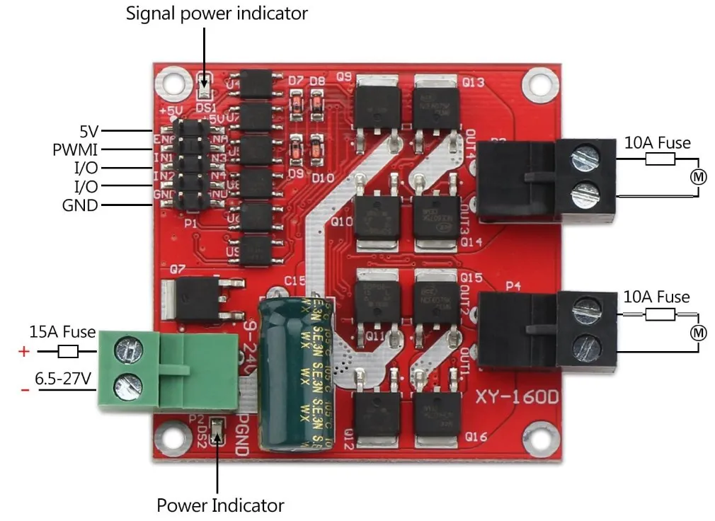 DC Motor Driver - L298 Dual H Bridge Motor Speed Controller