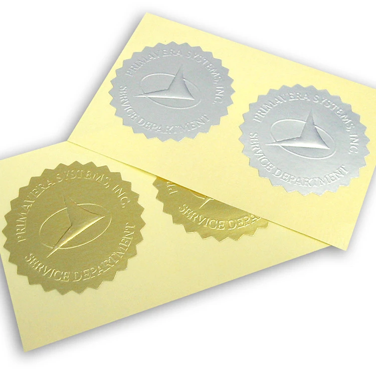 Gold Stamping Sticker Printing - Embossed Metallic Foil