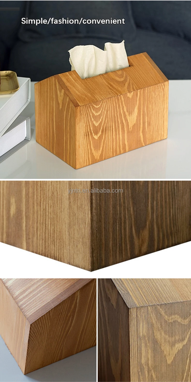 Decorative Idea Wooden Tissue Box Pine Tissue Paper Box Cover Tissue ...
