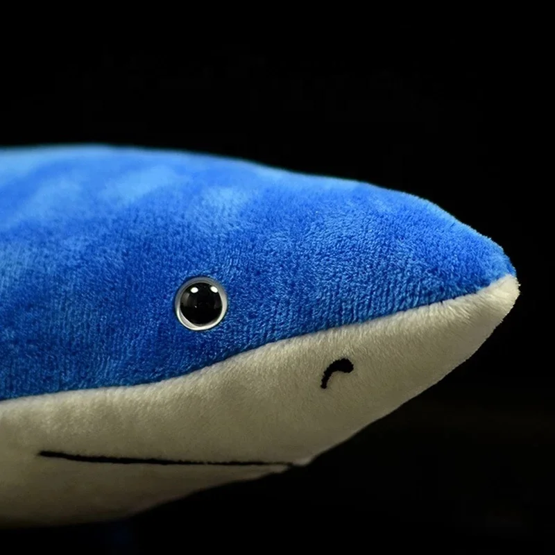 Super Soft Blue Shark Plush Toy Real Life Sea Animals Great Blue Whale ...