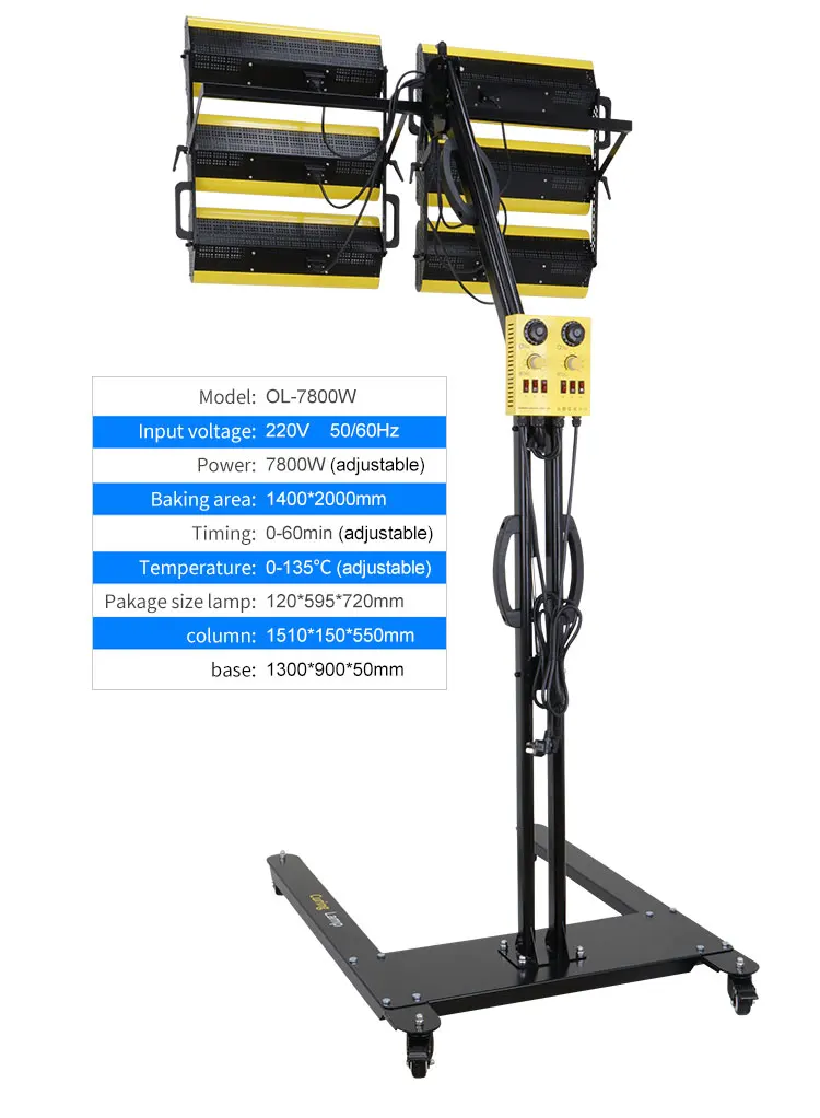 NEW DESIGN Shortwave Infrared Paint Curing Lamp Paint Heater 2600W Ir ...