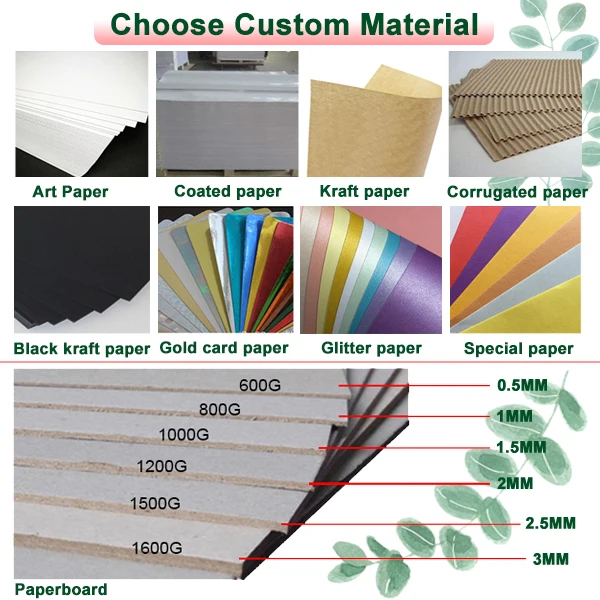 Luxury Thick Rigid Paper Hard Cardboard Packaging Custom Logo Printed ...