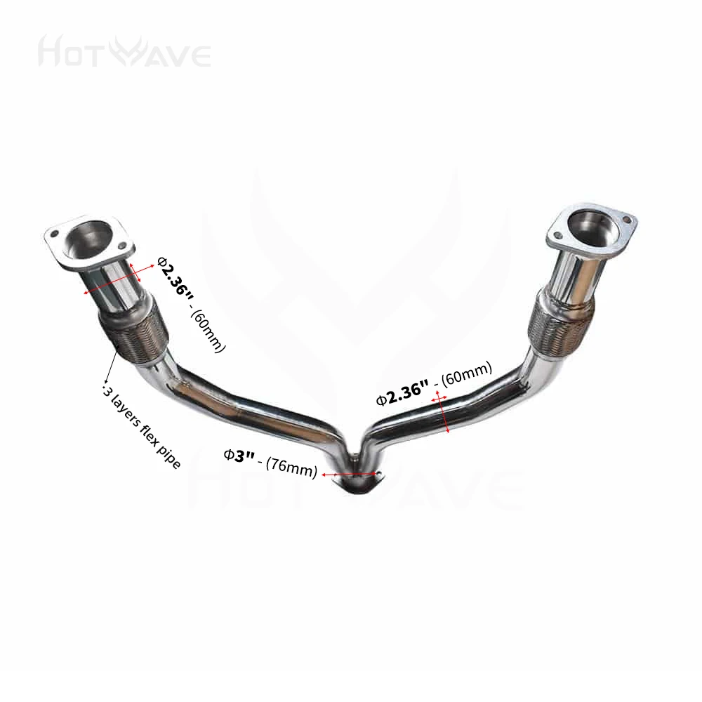 Performance Racing Straight Pipe X Y-Pipe Fittings Exhaust Downpipe for ...