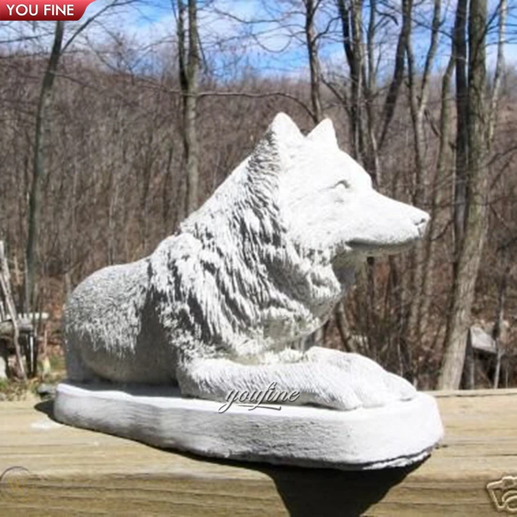 Outdoor Garden Natural White Marble Wolf Statue - Buy Marble Wolf ...
