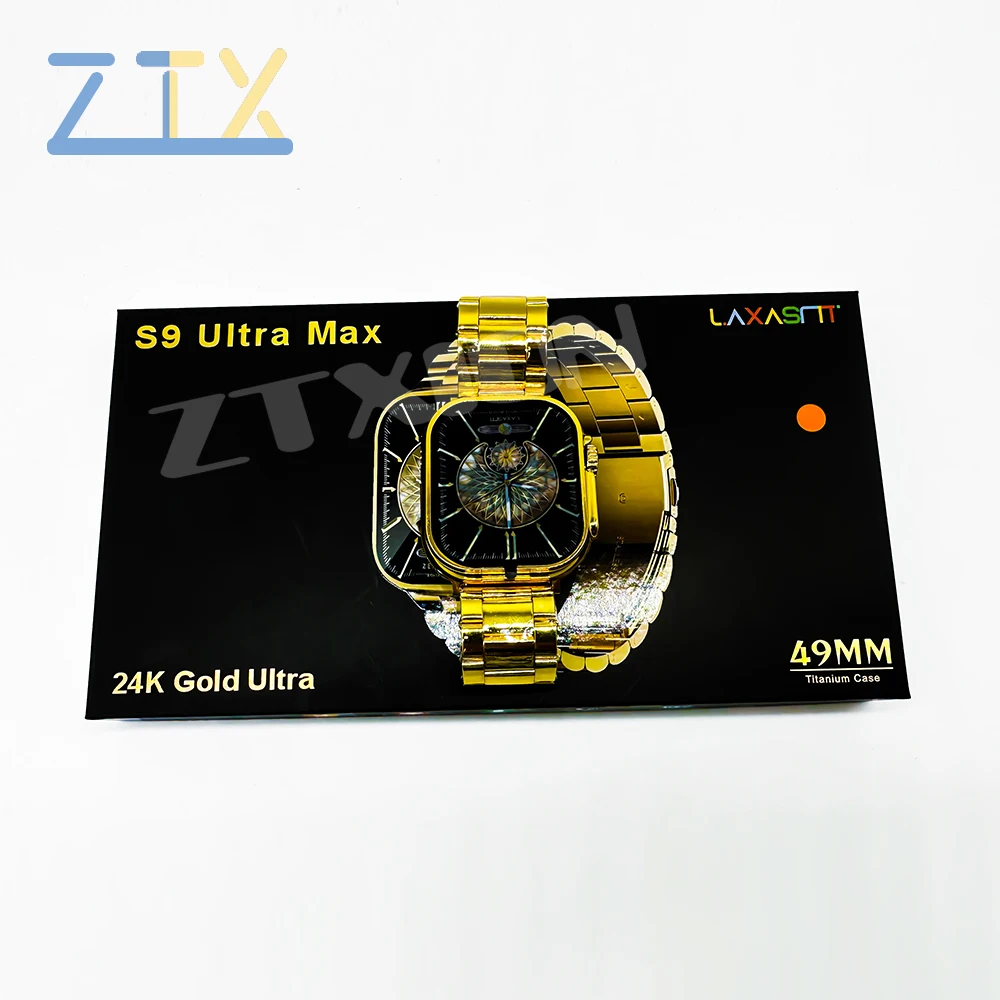 Xzt New Watch S9 Ultra Max Smart Watch 49mm Luxury Gold Steel Men ...