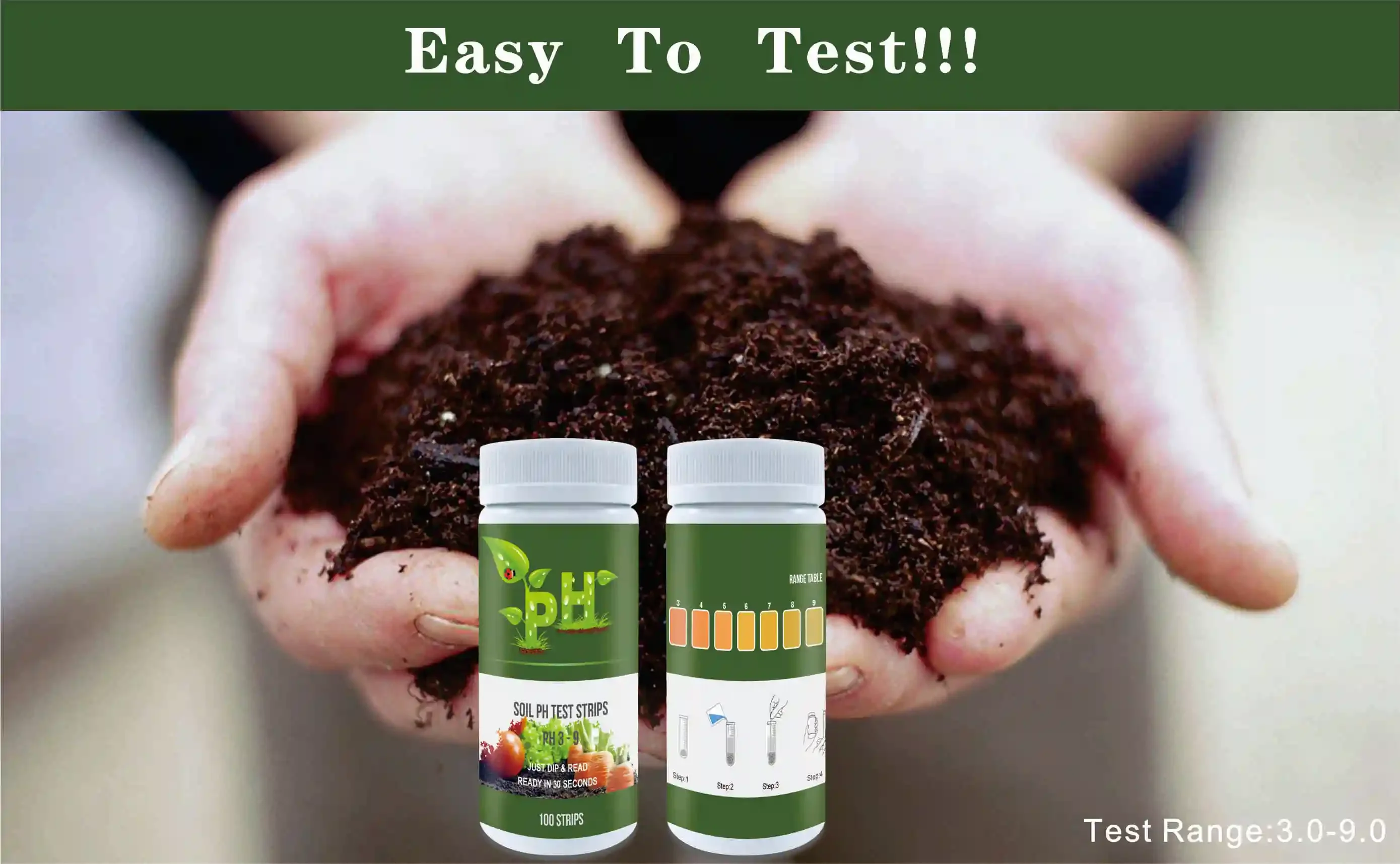 Soil pH Test Kit 100 Soil pH Tester Strips Test Soil Acidity and ...