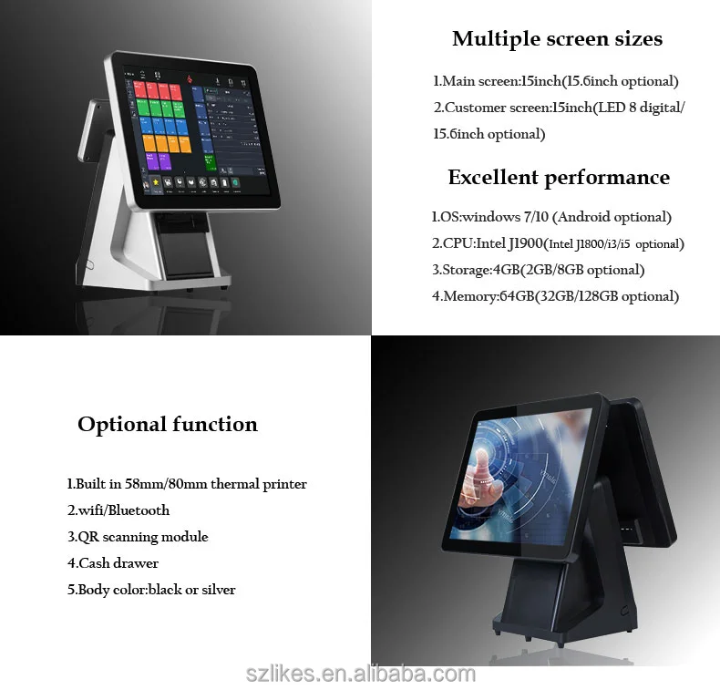 Big Supermarket Pos Touch Screen Billing Machine 15inch Pos Terminal ...