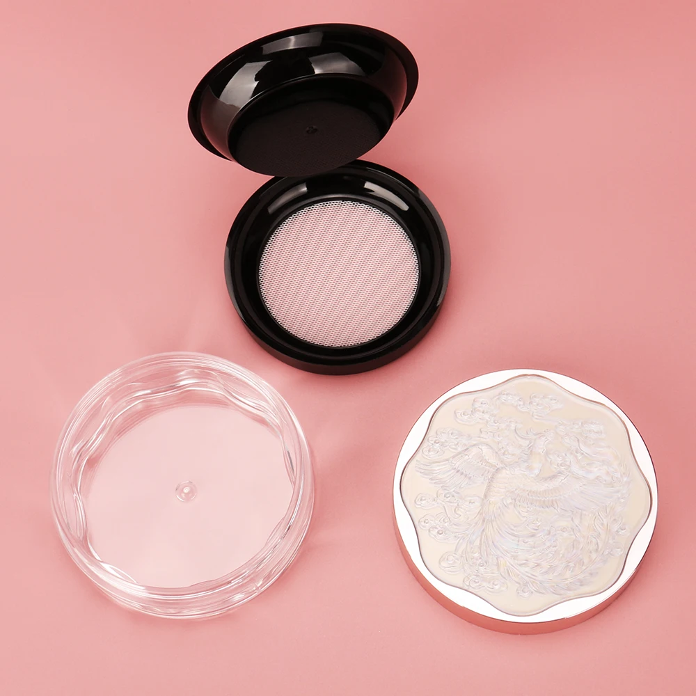Omi Recycled Plastic Portable Powder Box Round Shape Empty Loose Powder ...