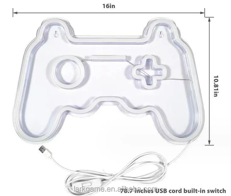 2023 Game Controller Shapes Decor Acrylic Neon Light Usb Powered Led ...