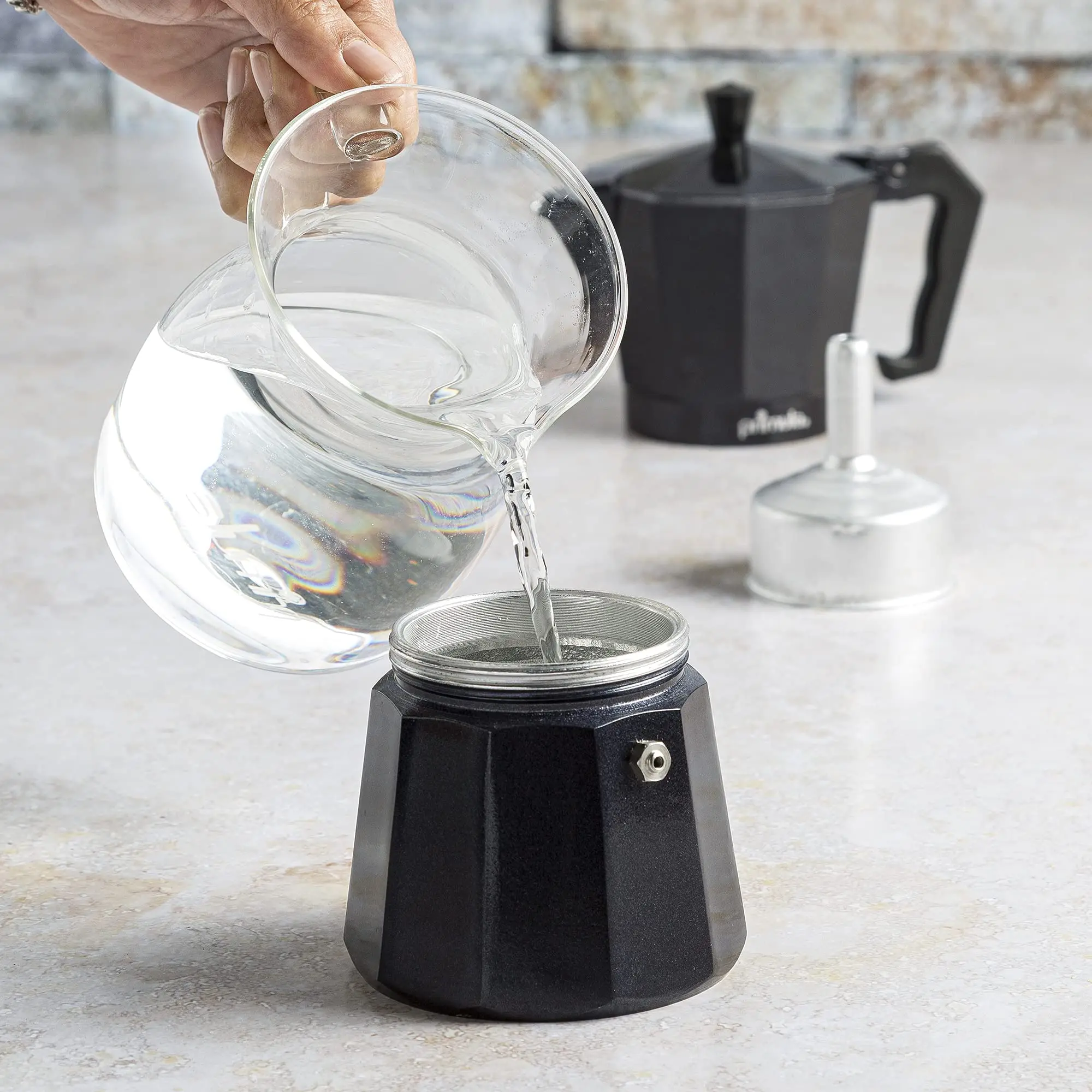 Aluminium Stovetop Hand Make Moca Mocha Pot Espresso Coffee Maker ...