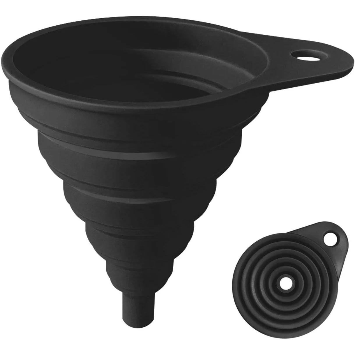 Funnels for Kitchen Use, Food Grade Silicone Collapsible Kitchen Funnel ...