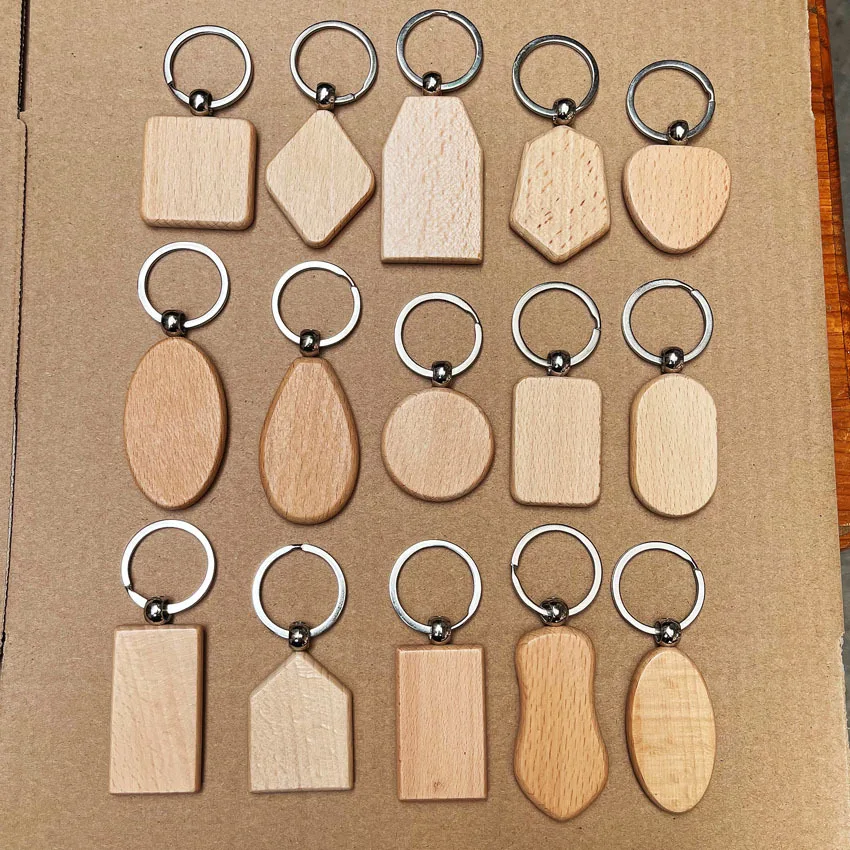 Wooden Keychain Blanks Laser Engraving Blanks Wood Blanks Key Chain ...