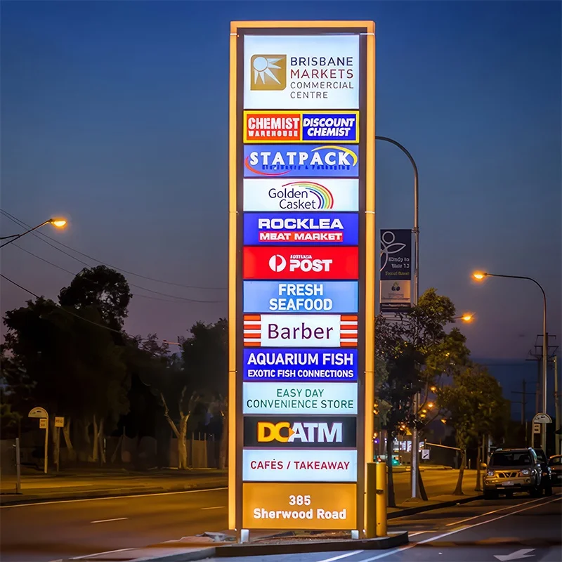 Hight Quality Roadside Standing Pillar Board Advertising Led Pylon Sign ...