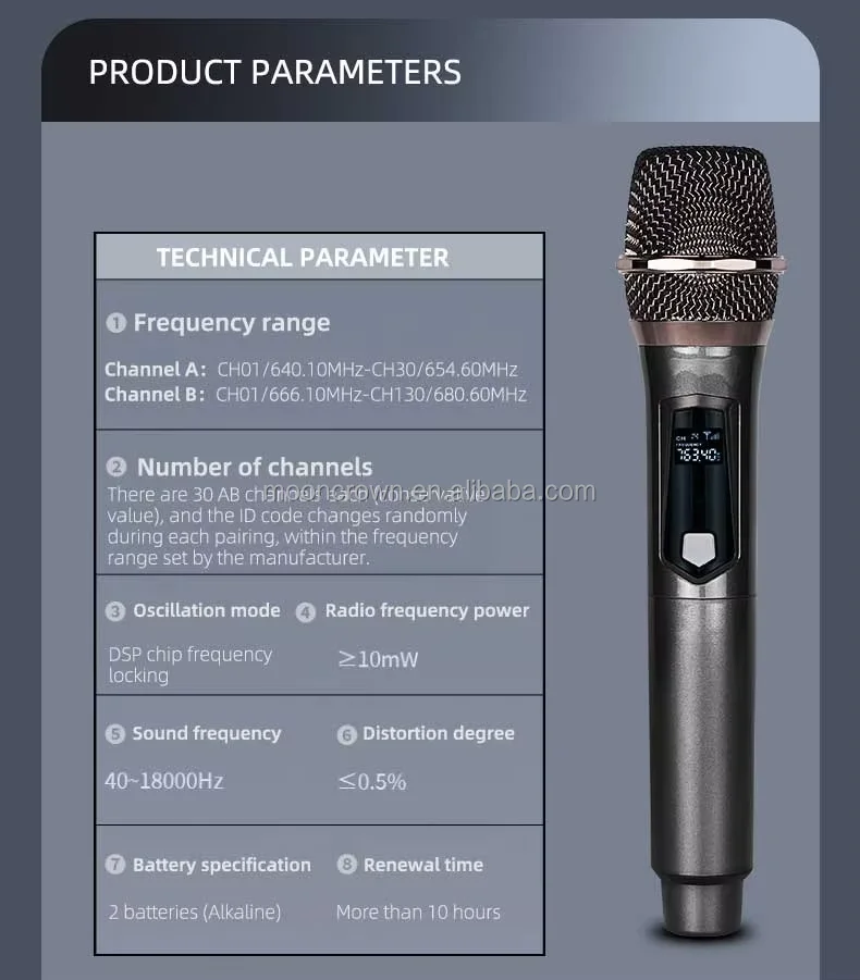 2.4G High Quality Dynamic Singing Mic 4 Channel Karaoke Wireless ...