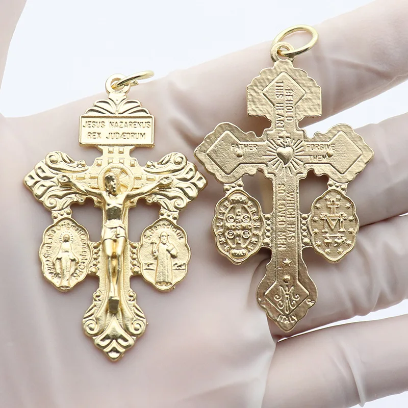 Pardon Indulgence Crucifix Cross with Miraculous Medal