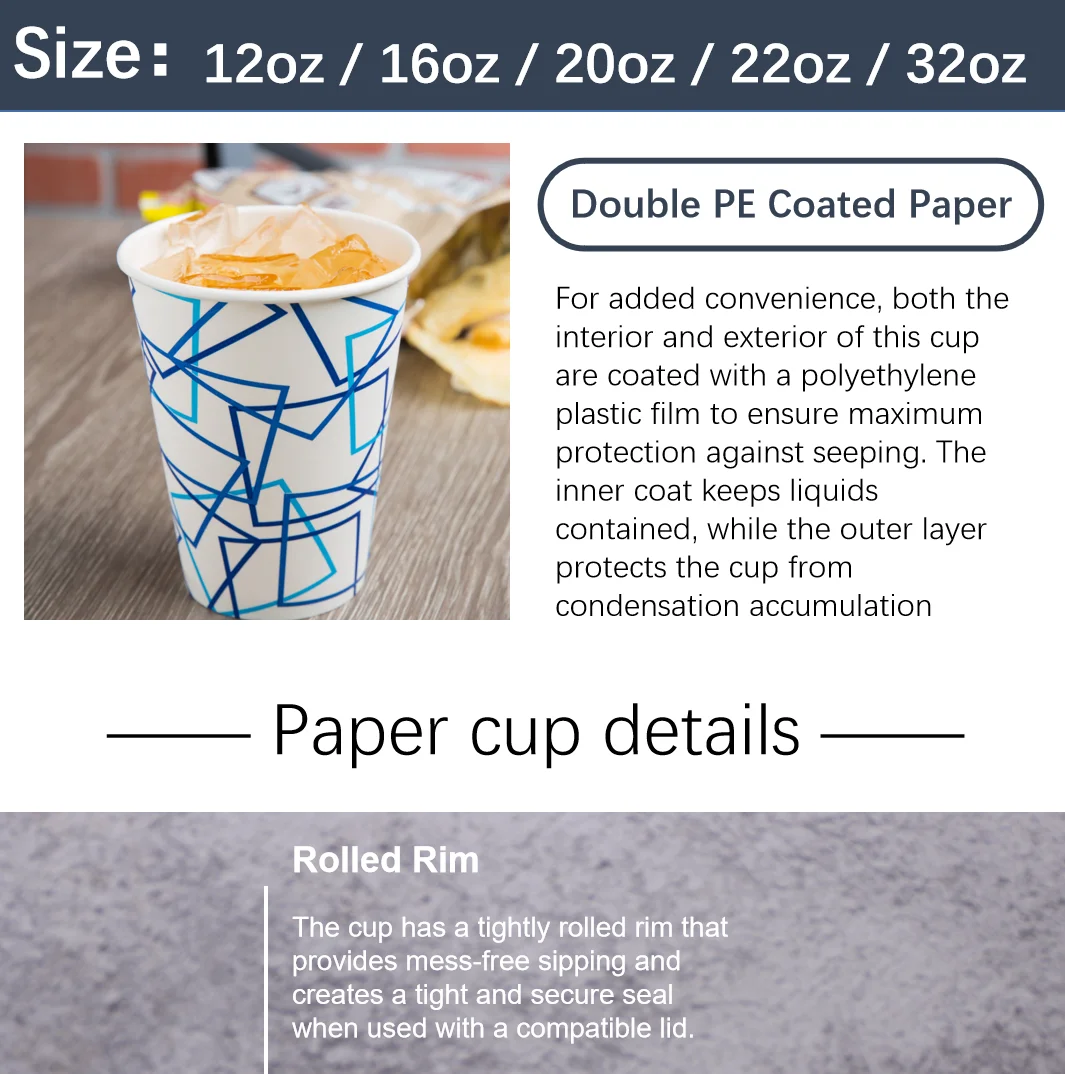 Design Custom Print Logo Biodegradable Paper Cups Bubble Tea Coffee ...